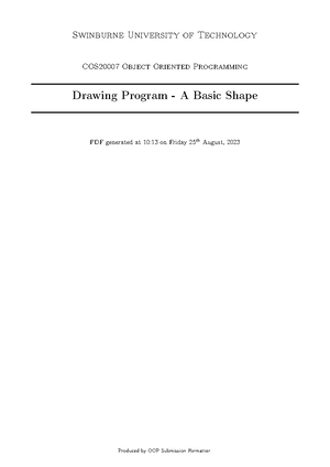 Object-Oriented Programming Topic 4 - Pass Tasks - Faculty of Science, Engineering and ...