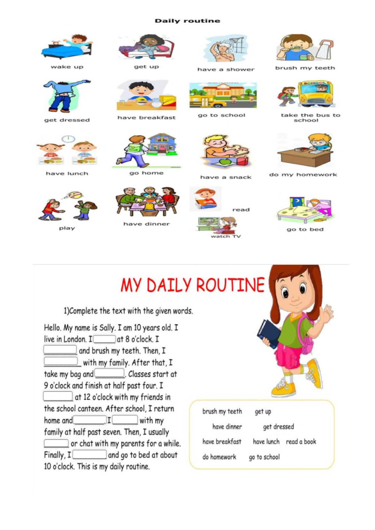 Simple Present Daily Routine - Actividades matemáticas - Studocu