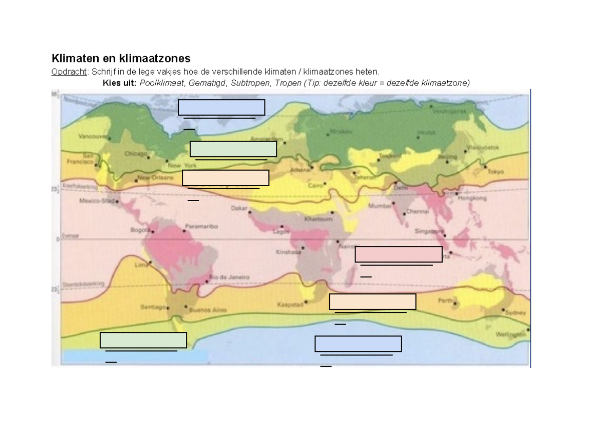 Klimaatzones en Köppen-systeem Samenvatting - Klimaten en klimaatzones ...