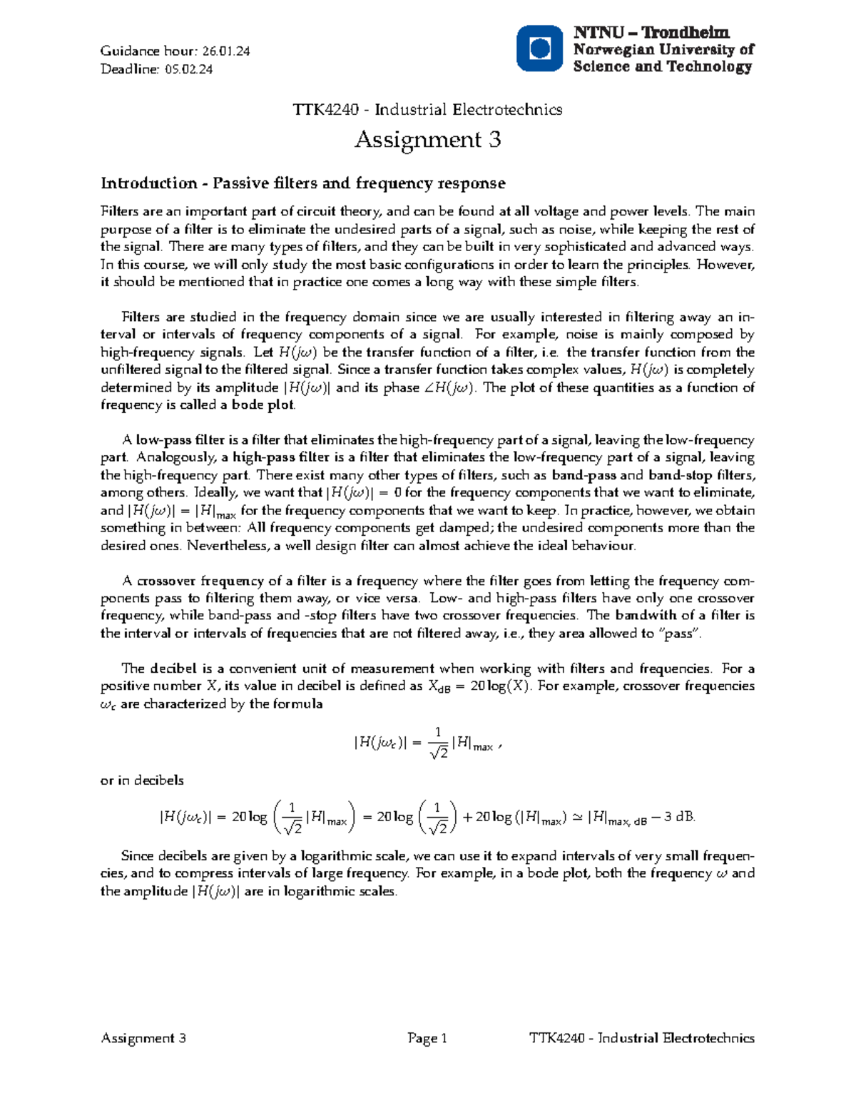 TTK4240 S24 assignment 3 solutions - Guidance hour: 26 .0 1 .2 4 ...