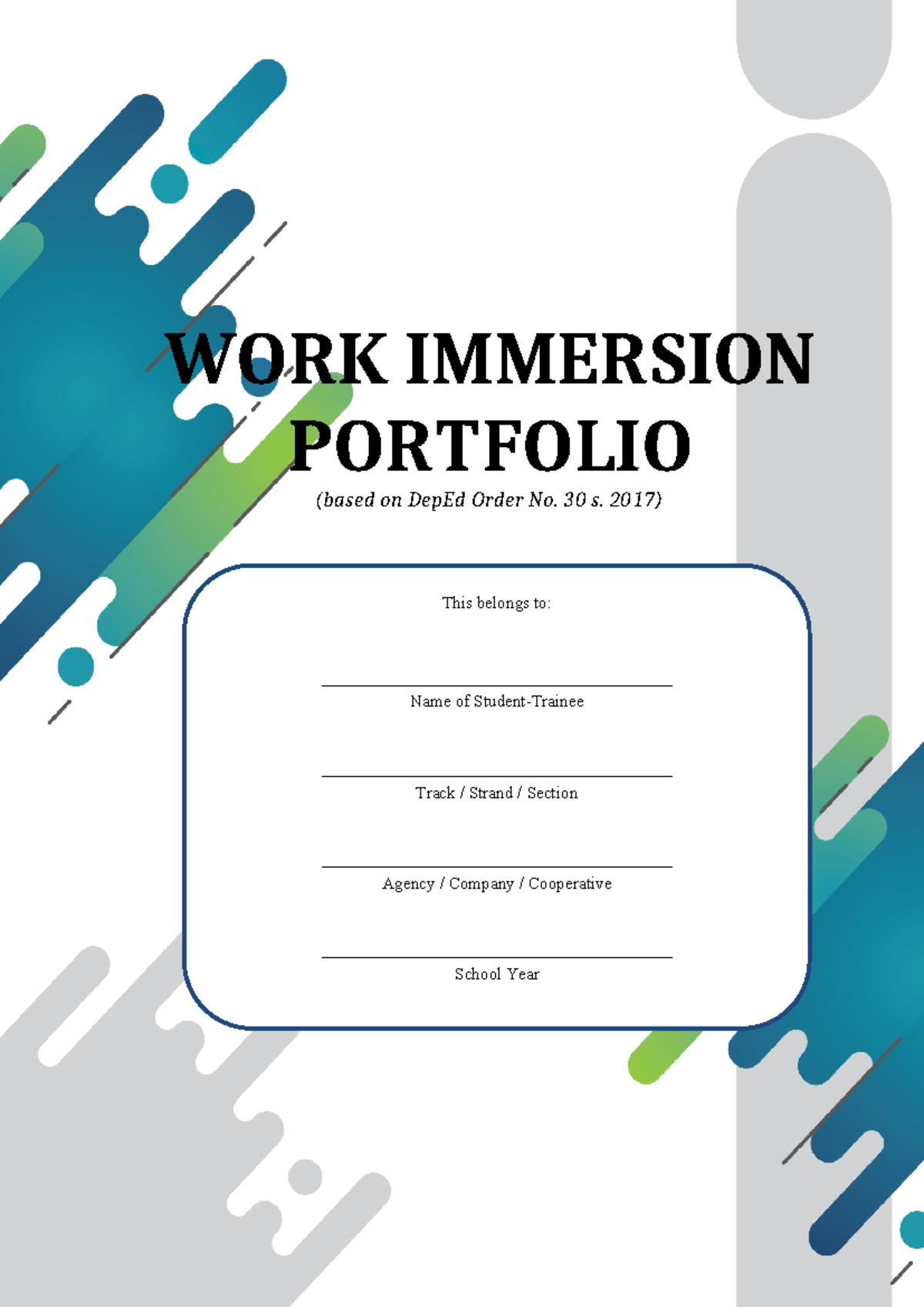 WORK Immersion Portfolio based on Dep Ed - WORK IMMERSION PORTFOLIO ...