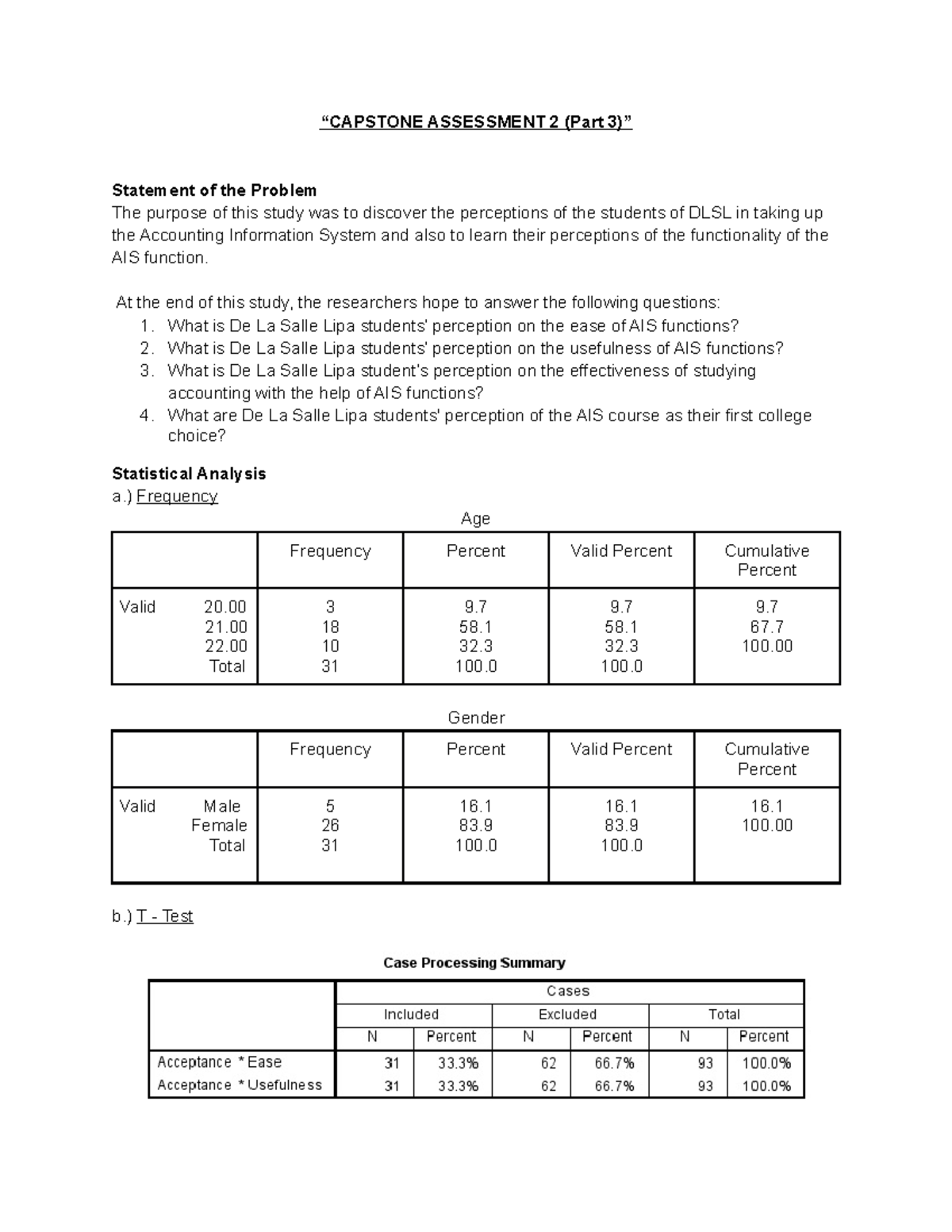 Capstone Assessment 2 Part 3 - “CAPSTONE ASSESSMENT 2 (Part 3 ...