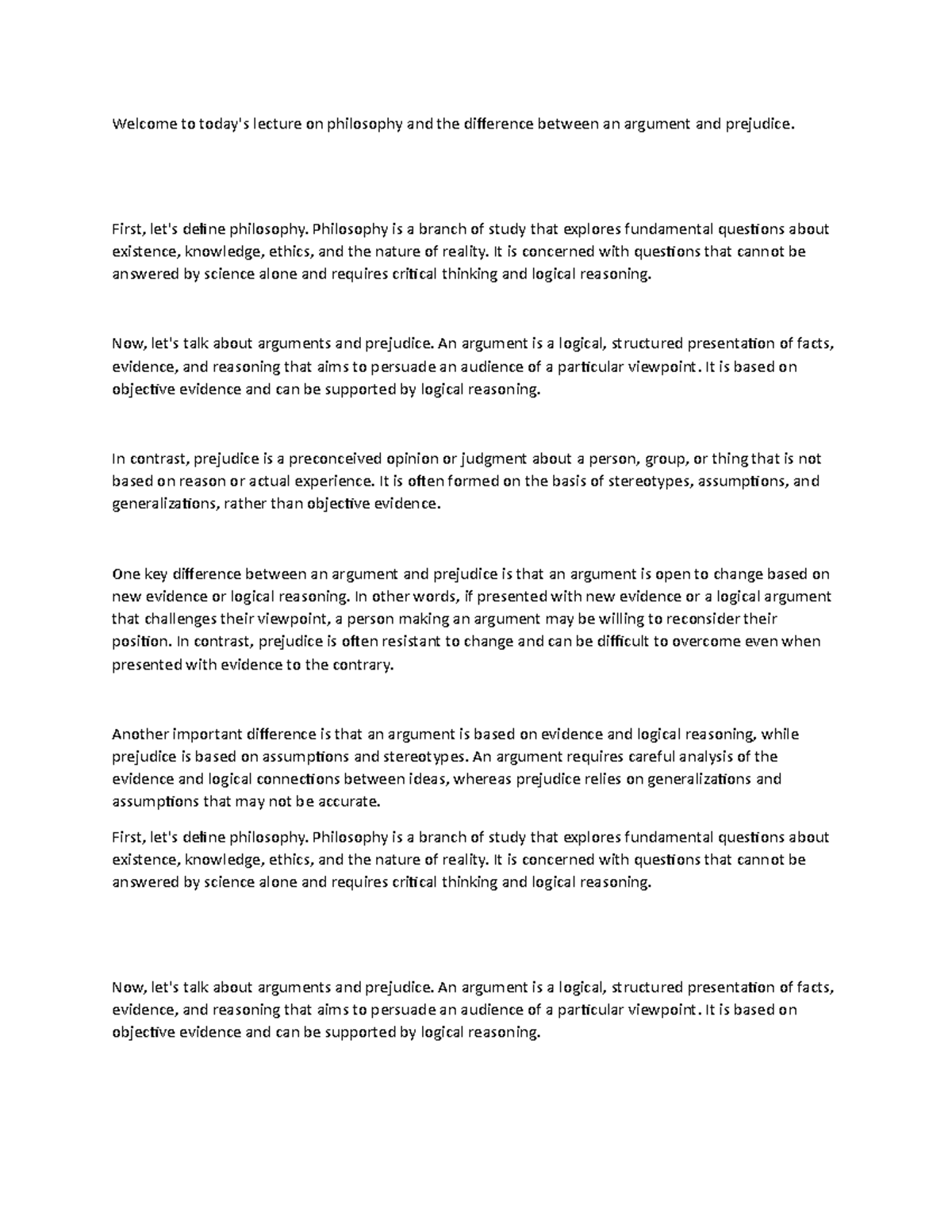 Phill Lecture Notes Part 2 - Welcome to today's lecture on philosophy ...