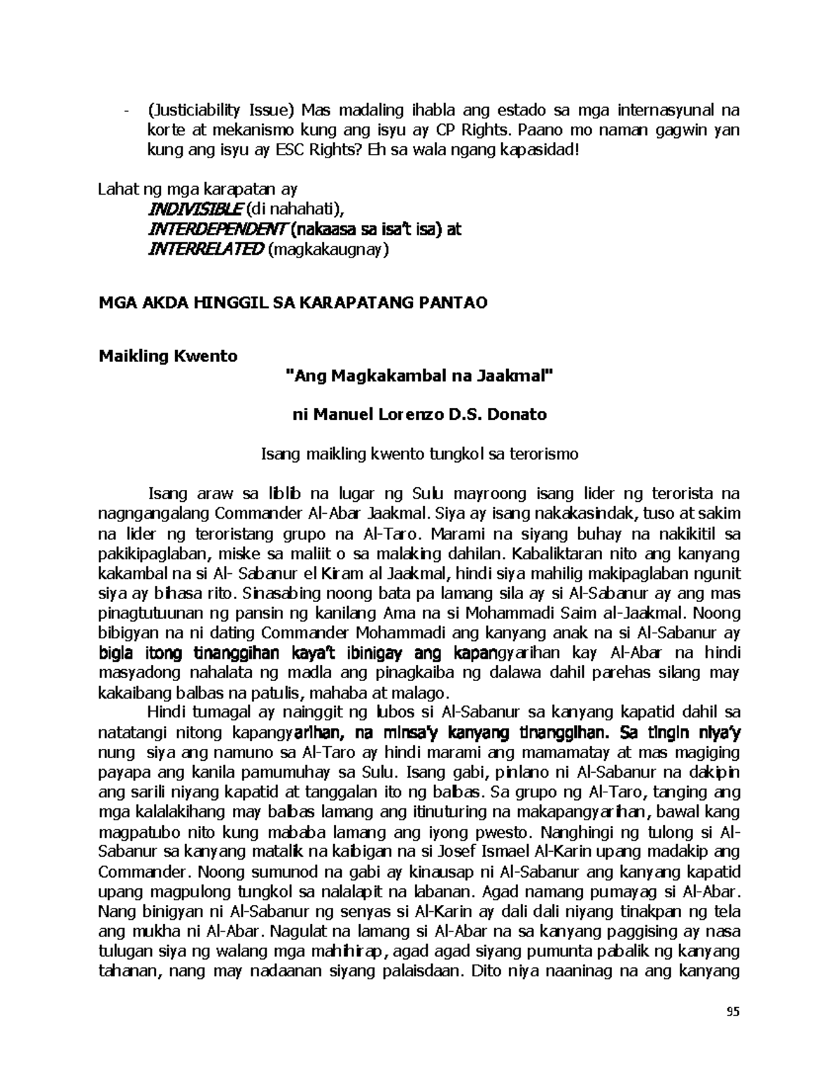 AKDA - This contains Filipino Literatures like sanaysay and poems ...