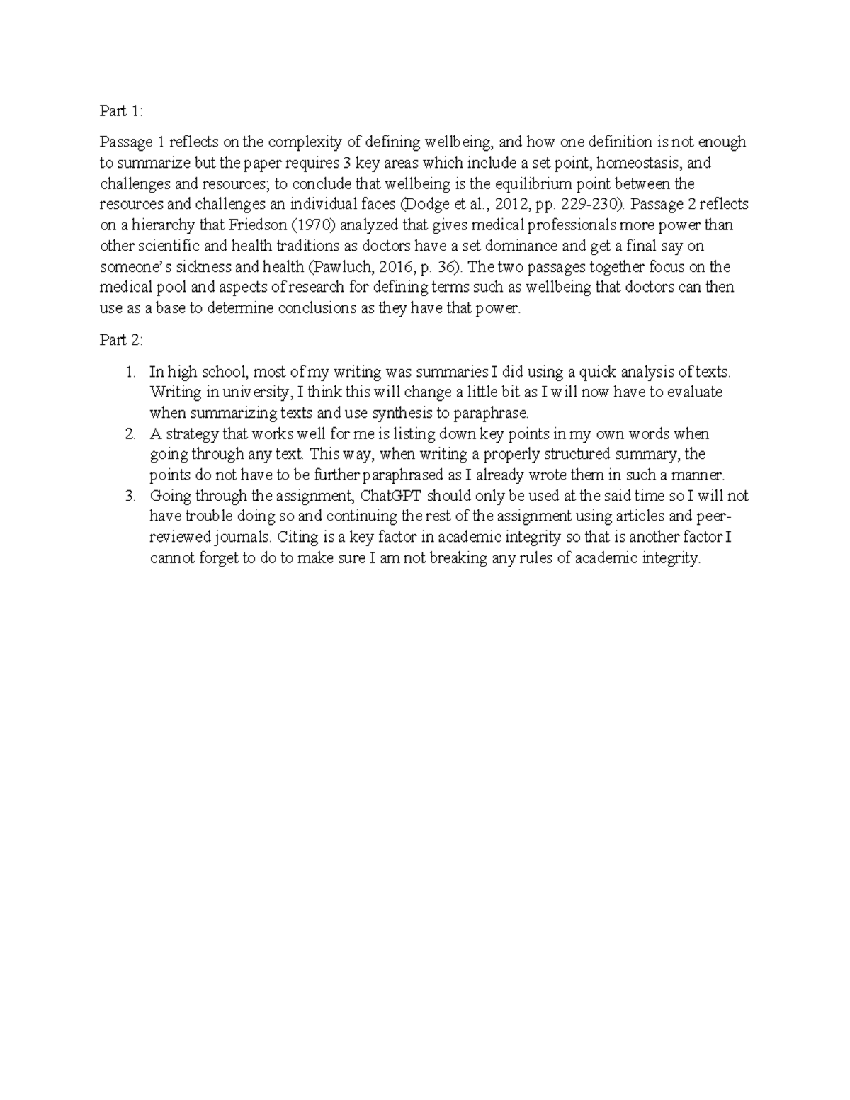 Tutorial 3 Post Tutorial Part 1 Passage 1 Reflects On The Complexity Of Defining Wellbeing