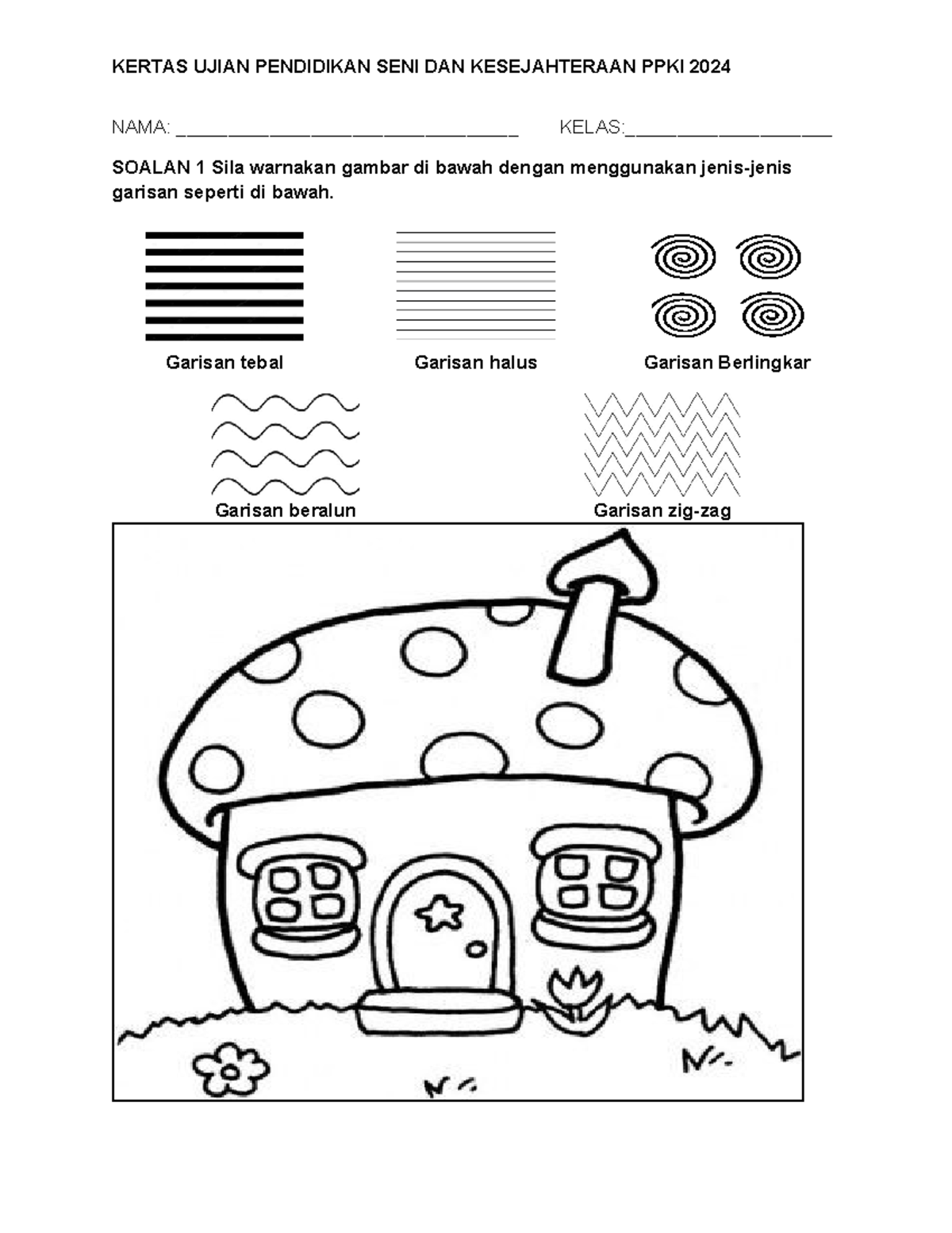 latihan jenis garisan PSK - pendidikan seni dan kesihatan - KERTAS ...