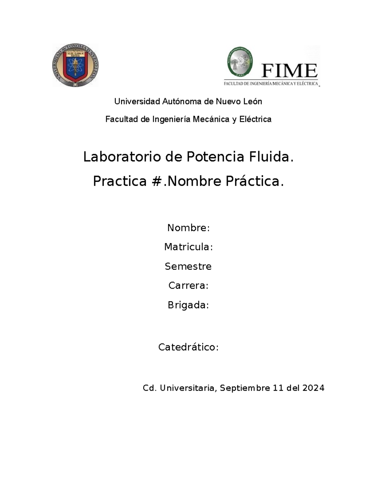 Portada potencia - Potencia Fluida Y Laboratorio - Universidad Autónoma de Nuevo León Facultad ...