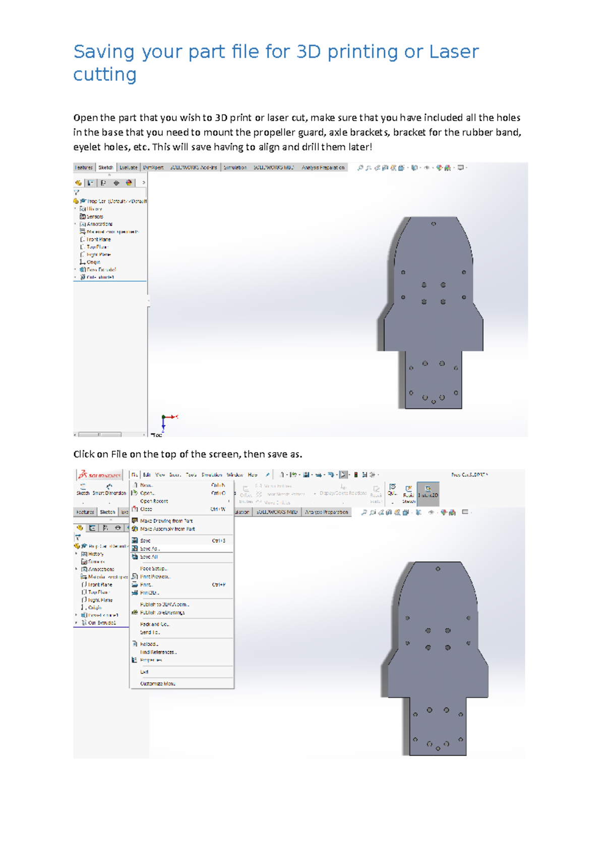 Saving part file for printing - Saving your part file for 3D printing ...