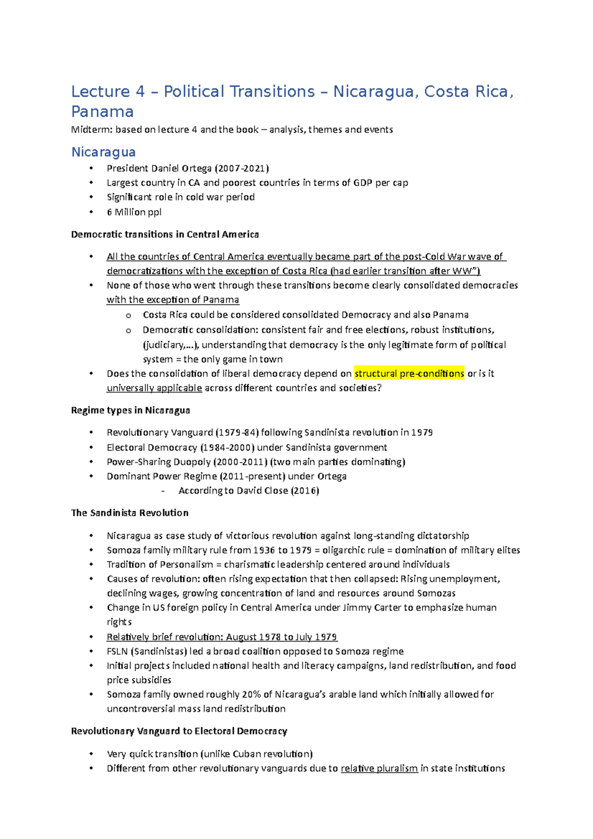 Lecture Notes Lecture 4 Economy of Latin America 2021/22 - Lecture 4 ...