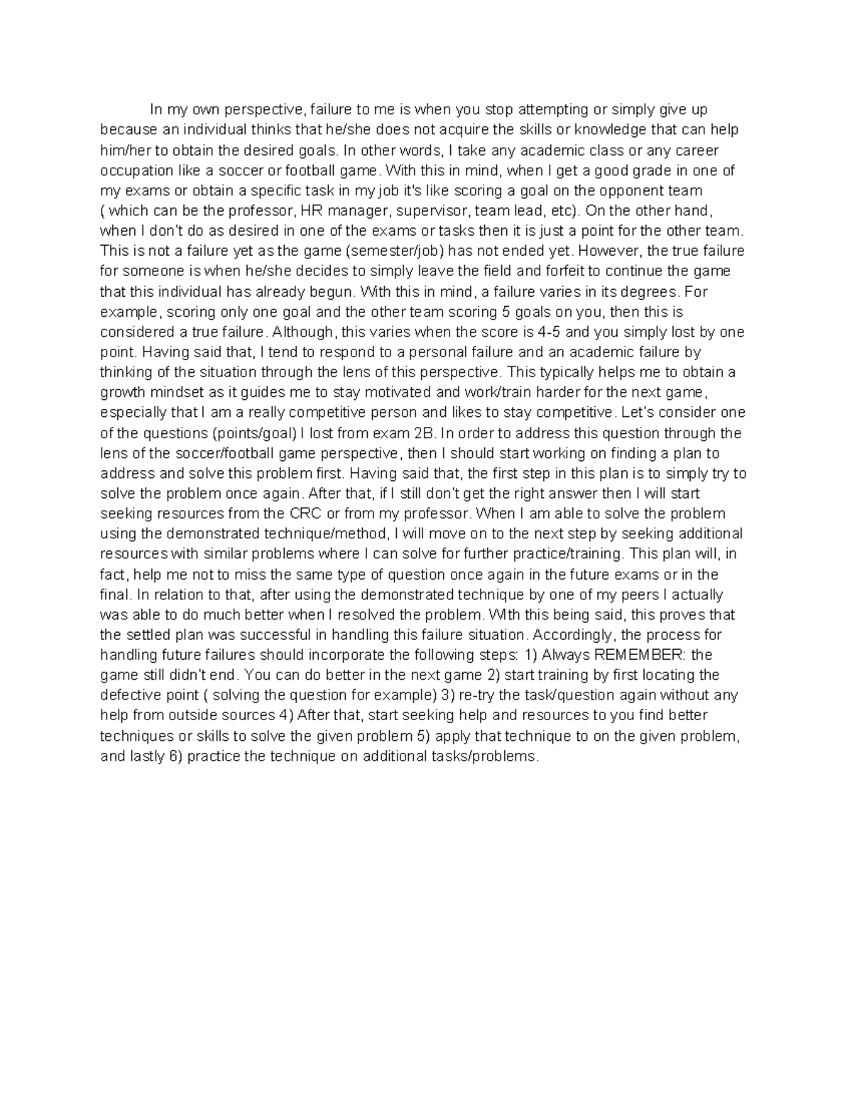 7 - jnjkn - In my own perspective, failure to me is when you stop ...