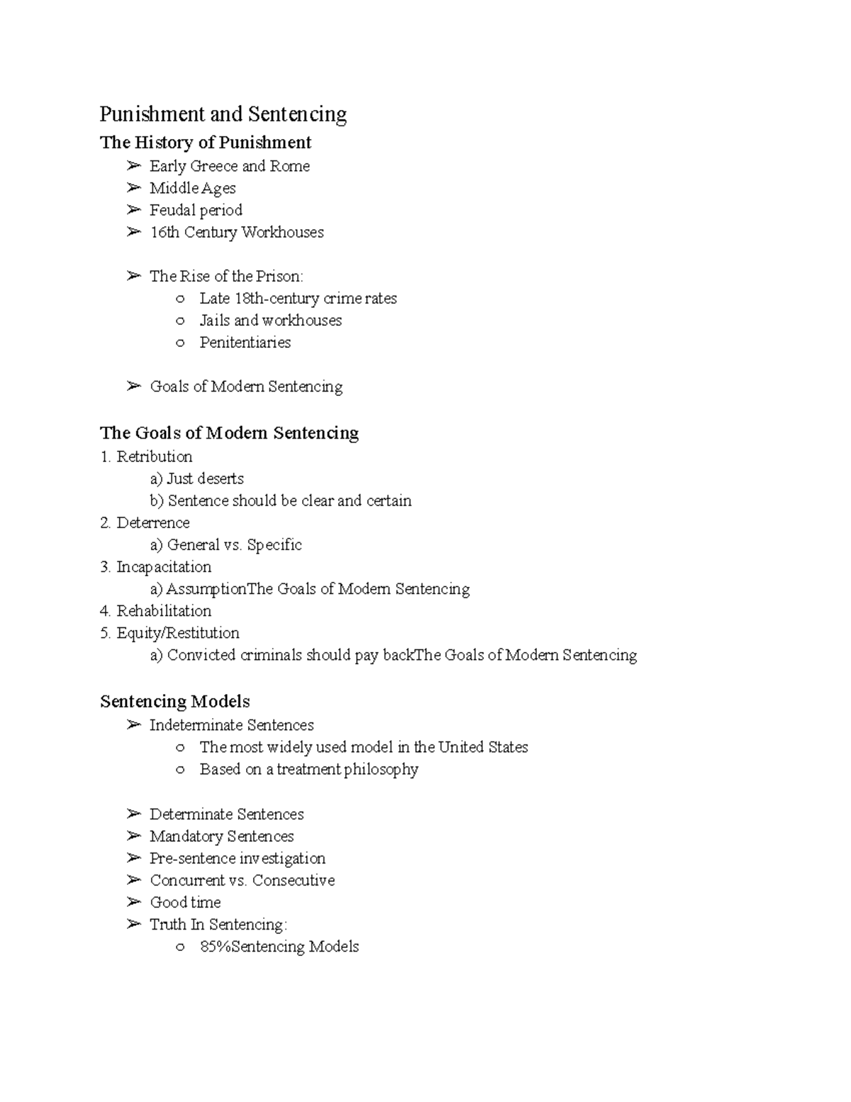 Punishment and Sentencing - Specific Incapacitation a) AssumptionThe ...
