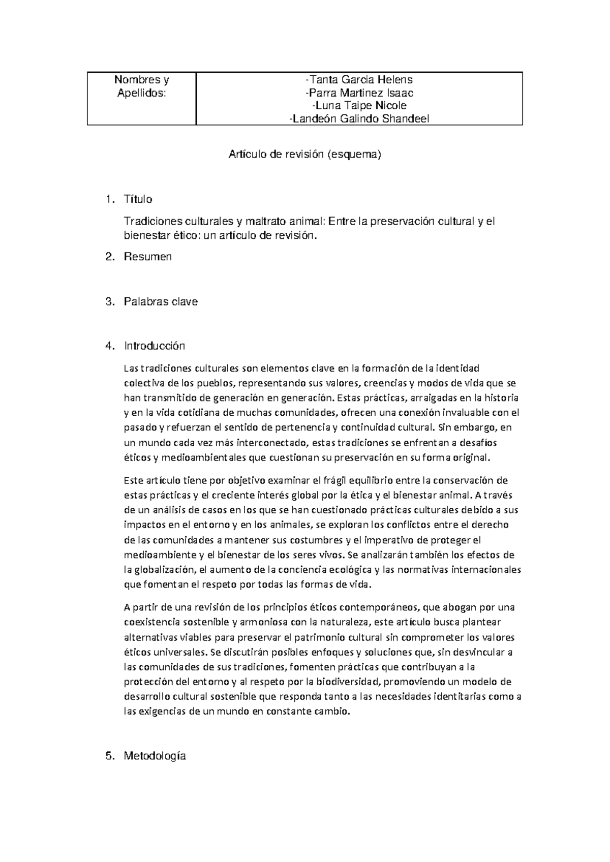 Esquema de artículo - asdawd sadawd sadwdasdw - Nombres y Apellidos ...