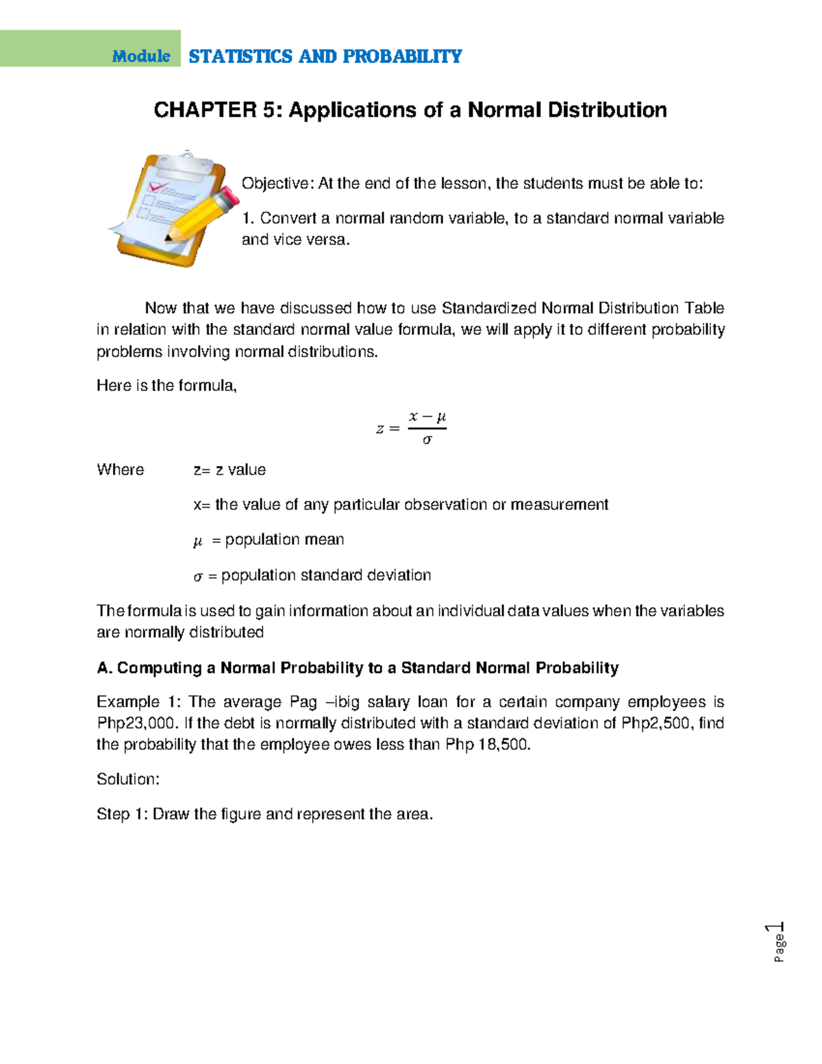 Chapter 5 Applications OF Normal Distributions - 1 CHAPTER 5 ...