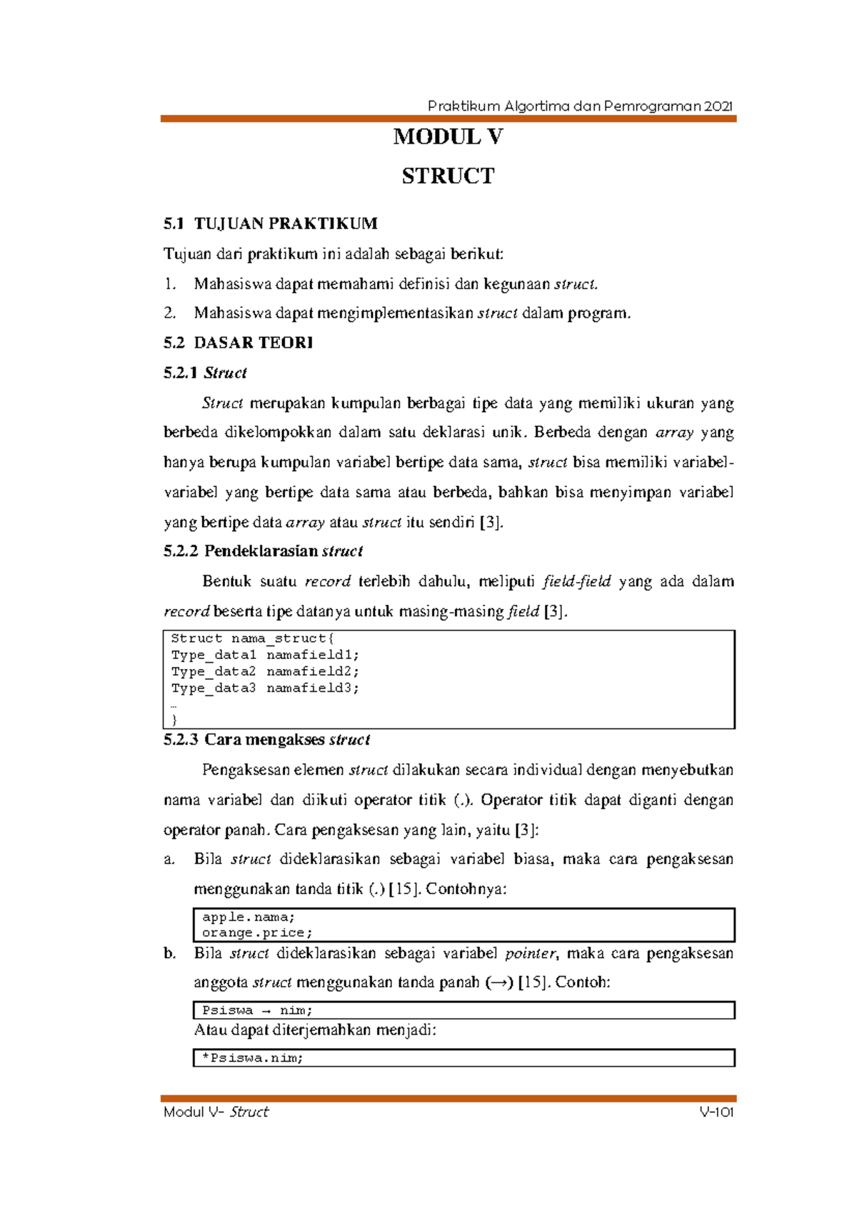 17. Modul V revisi-halaman-1-30 - MODUL V STRUCT 5 TUJUAN PRAKTIKUM Tujuan dari praktikum ini ...