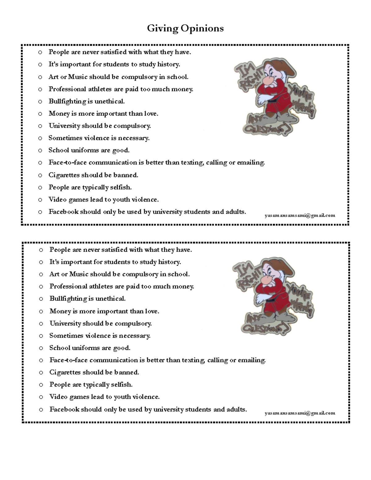 Giving-opinions - Giving opinions - Giving Opinions o People are never ...