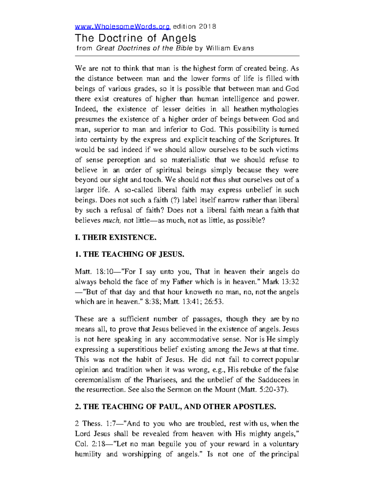 Doctrine OF Angels - n/a - Wholesom eWords edit ion 2018 The Doct rine ...