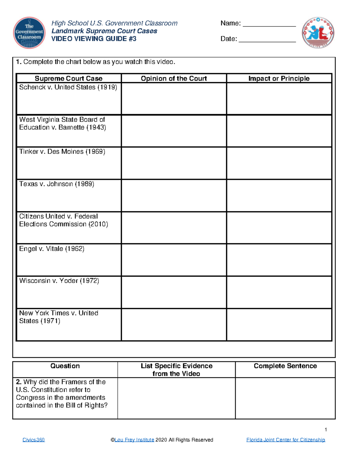 Gc360 landmark videoguidethree form - 1 Civics360 ©Lou Frey Institute ...
