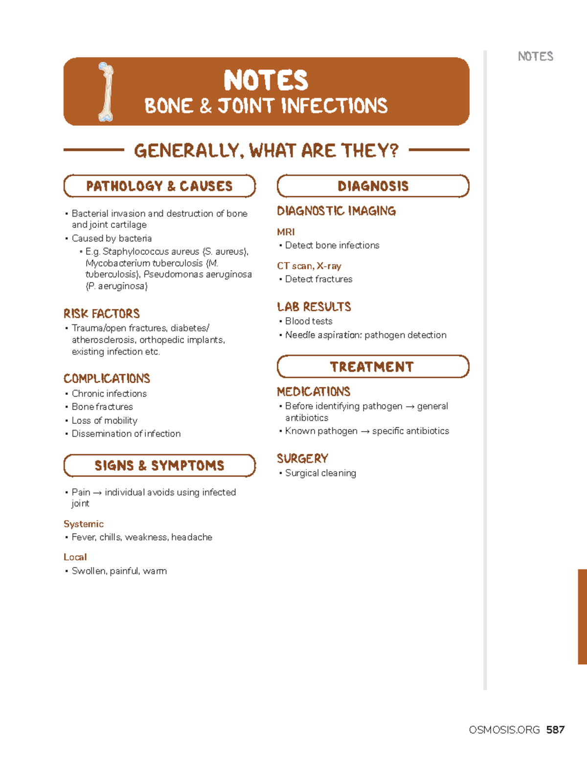 Bone and joint infections - NOTES NOTES BONE & JOINT INFECTIONS ...
