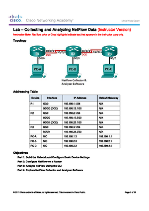 OSPF Capstone Project Instructions - OSPF Capstone Project Objectives Configure basic OSPFv2 to ...