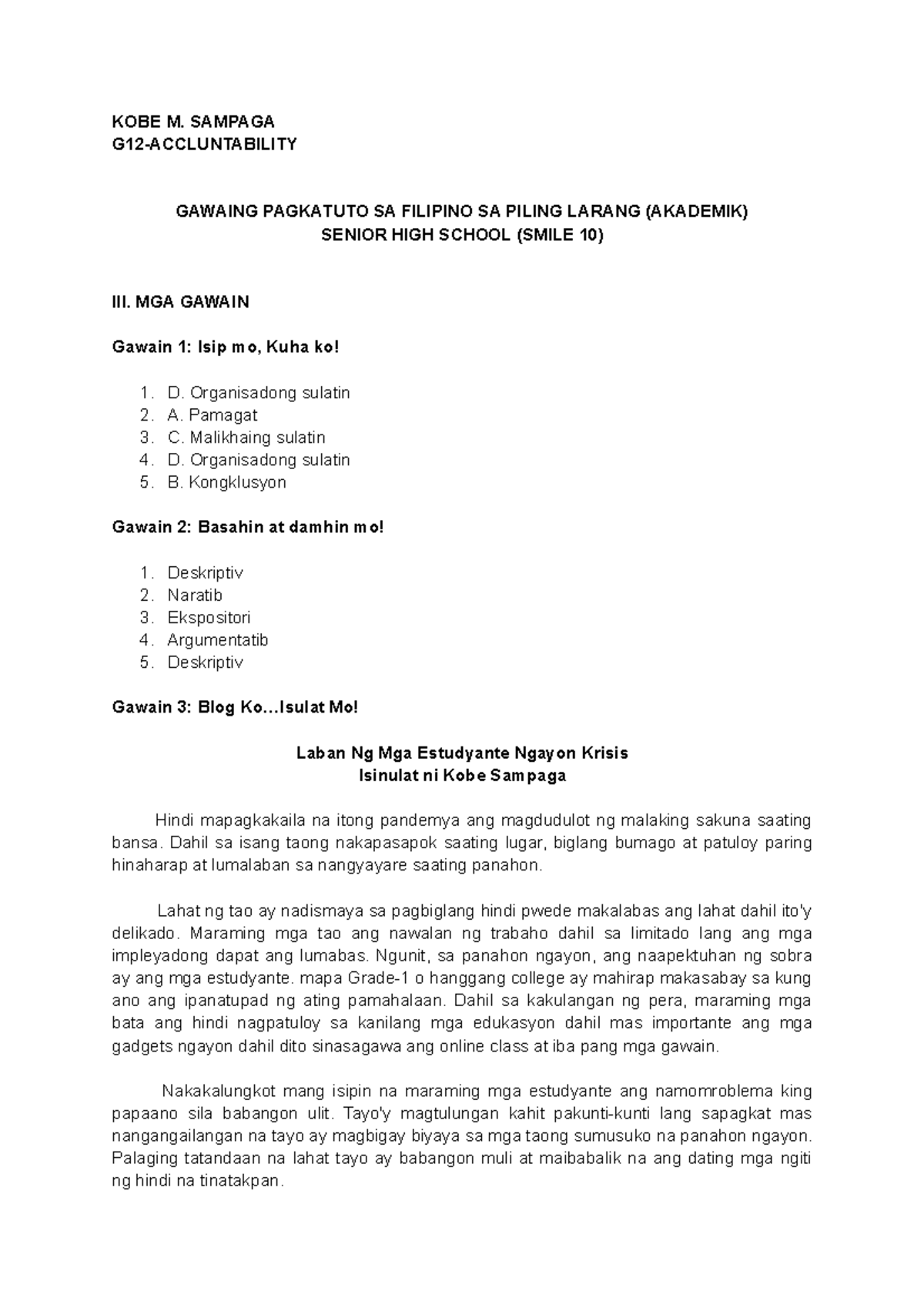 Fil. sa piling larangan M10 - KOBE M. SAMPAGA G12-ACCLUNTABILITY ...
