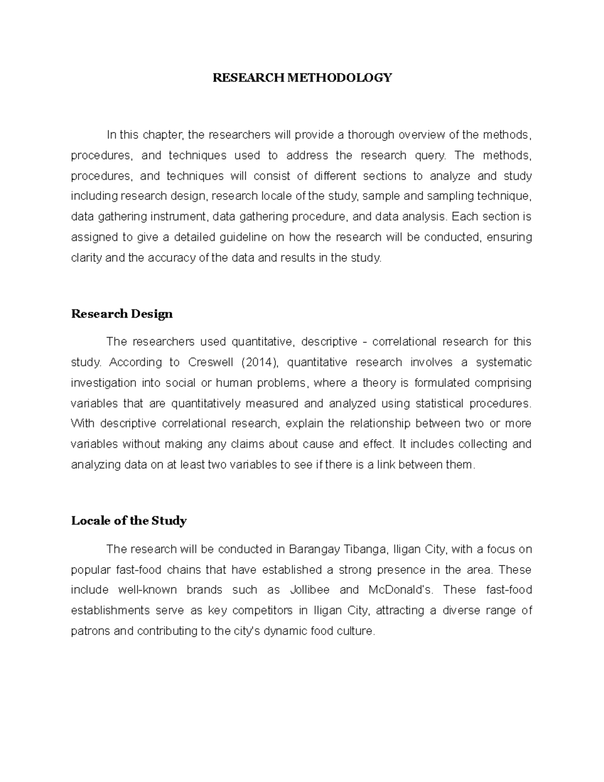 Final- Methodology - Please Read - RESEARCH METHODOLOGY In this chapter ...