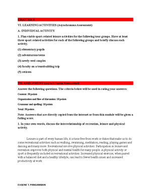 Recreation and Leisure Management Notes - DEFINITIONS, SIMILARITIES AND ...