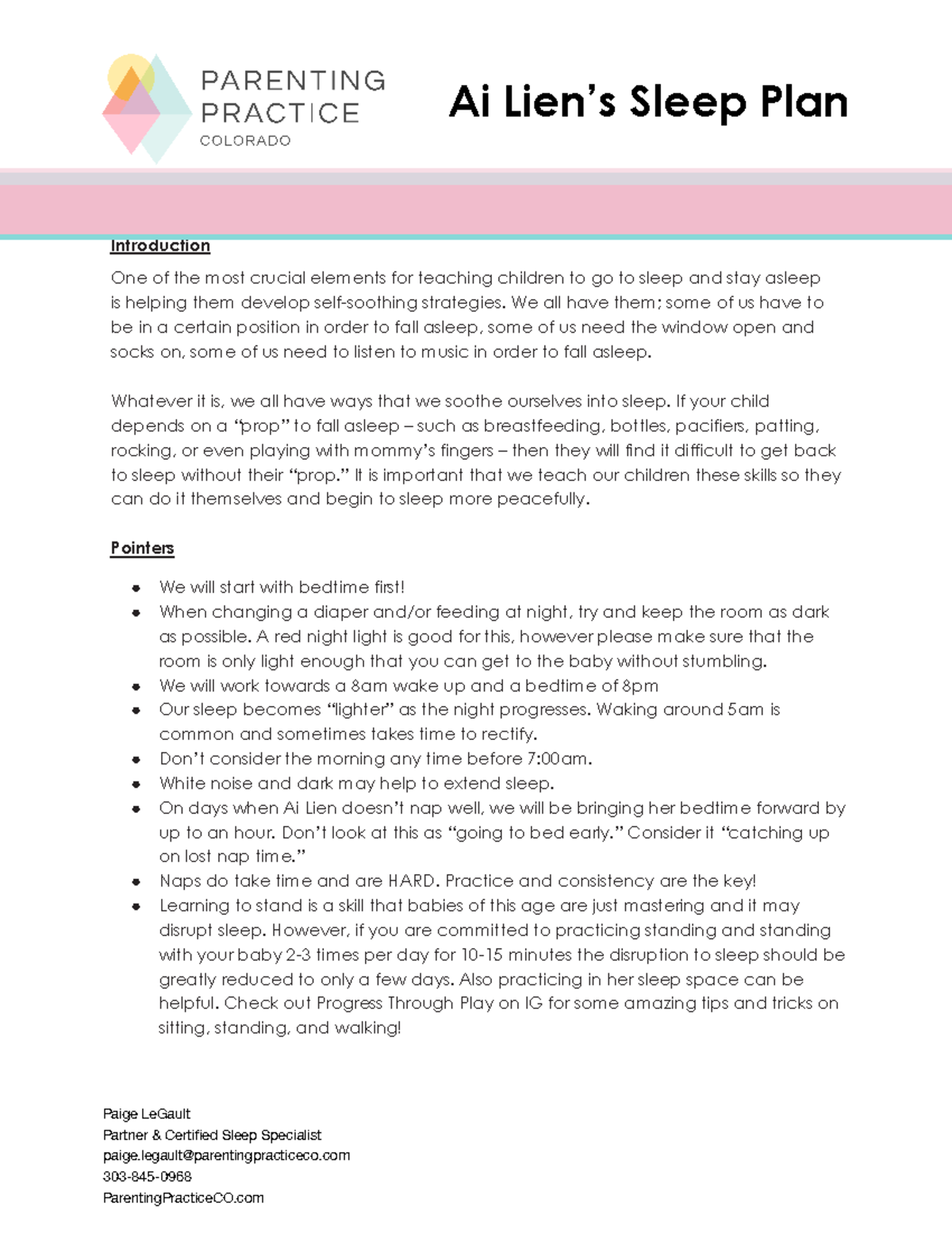 Ai Lien's Sleep Plan - lecture - Introduction One of the most crucial ...