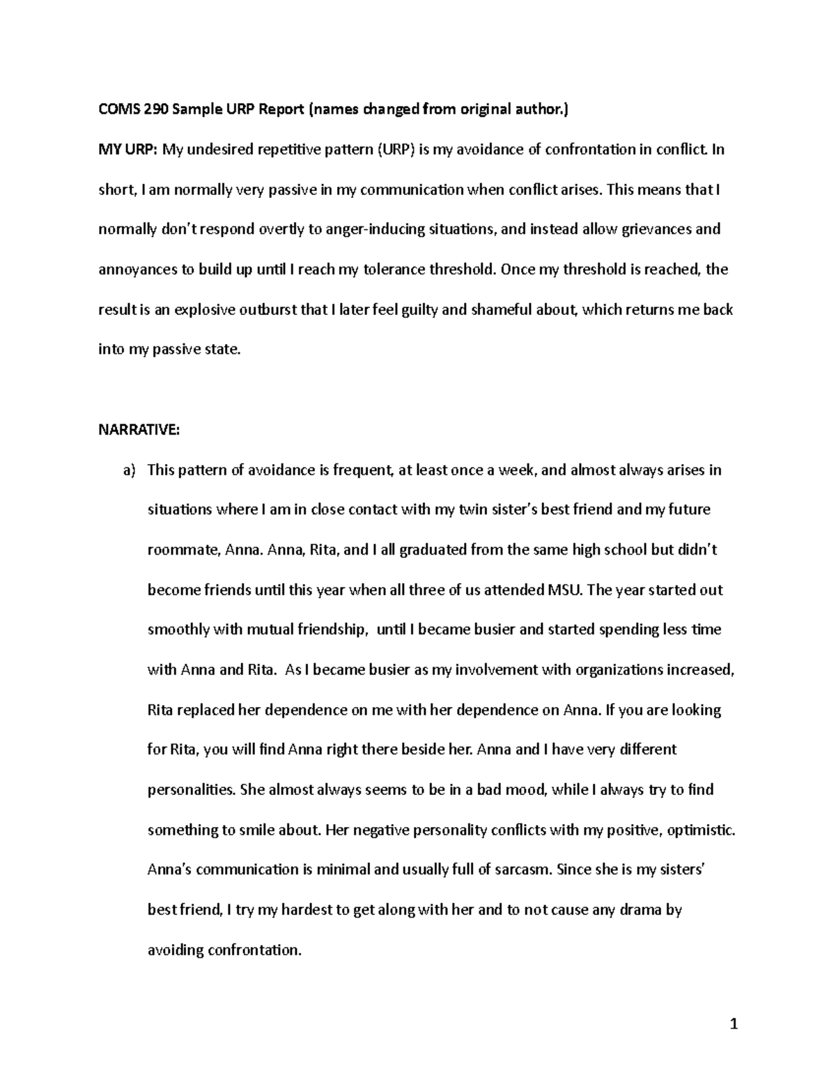 URP Sample 2 - Materials for the end of Semester assignment for Manis ...