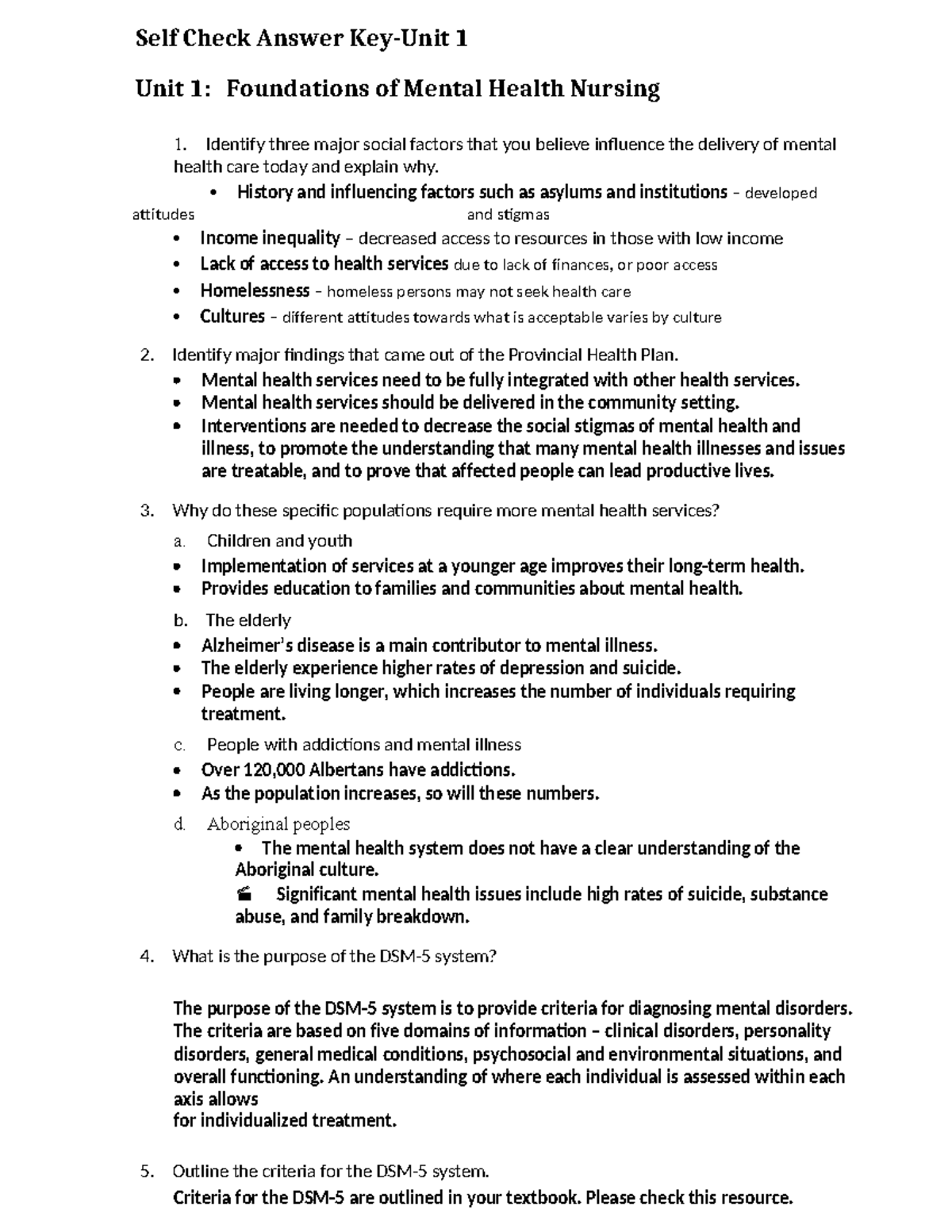 Unit 1 Self-check Ans Key - Self Check Answer Key-Unit 1 Unit 1 ...