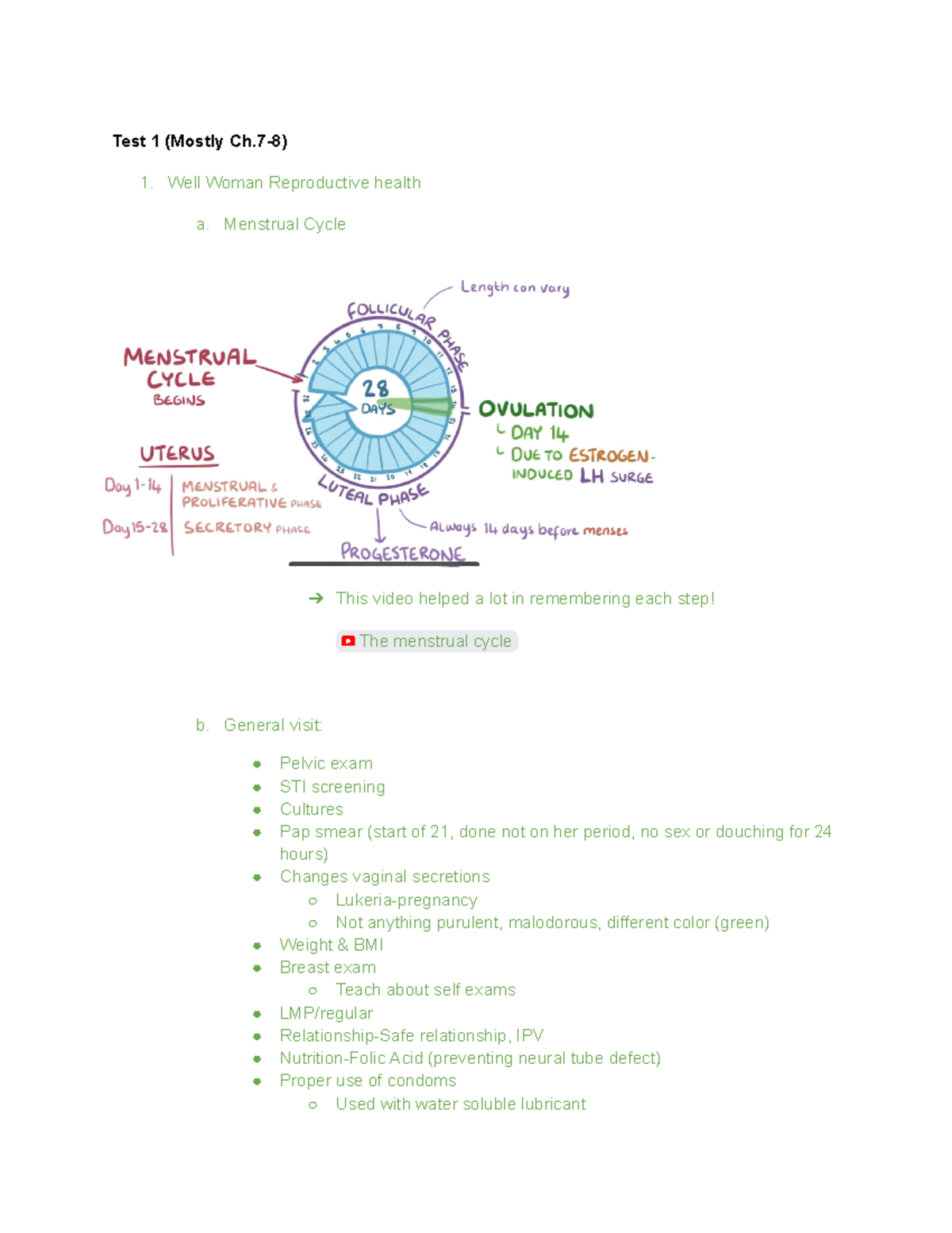 Maternity Test Blue Prints (1,2,Final) - Test 1 (Mostly Ch-8) 1. Well ...