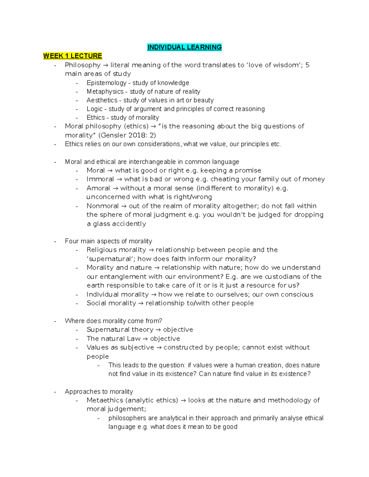 Module 1 - Ethics IN THE Social Sciences - INDIVIDUAL LEARNING WEEK 1 ...
