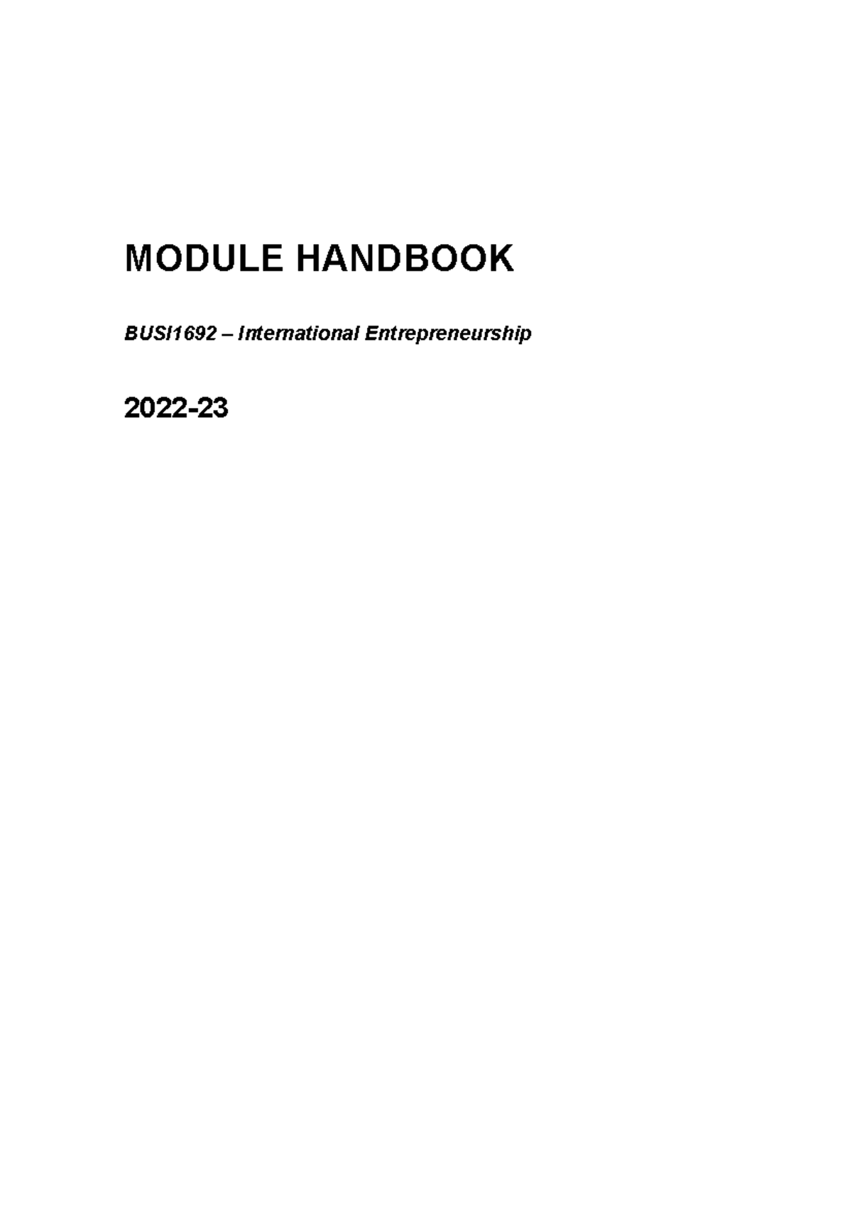 BUSI 1692 Module Handbook - MODULE HANDBOOK BUSI1692 – International ...