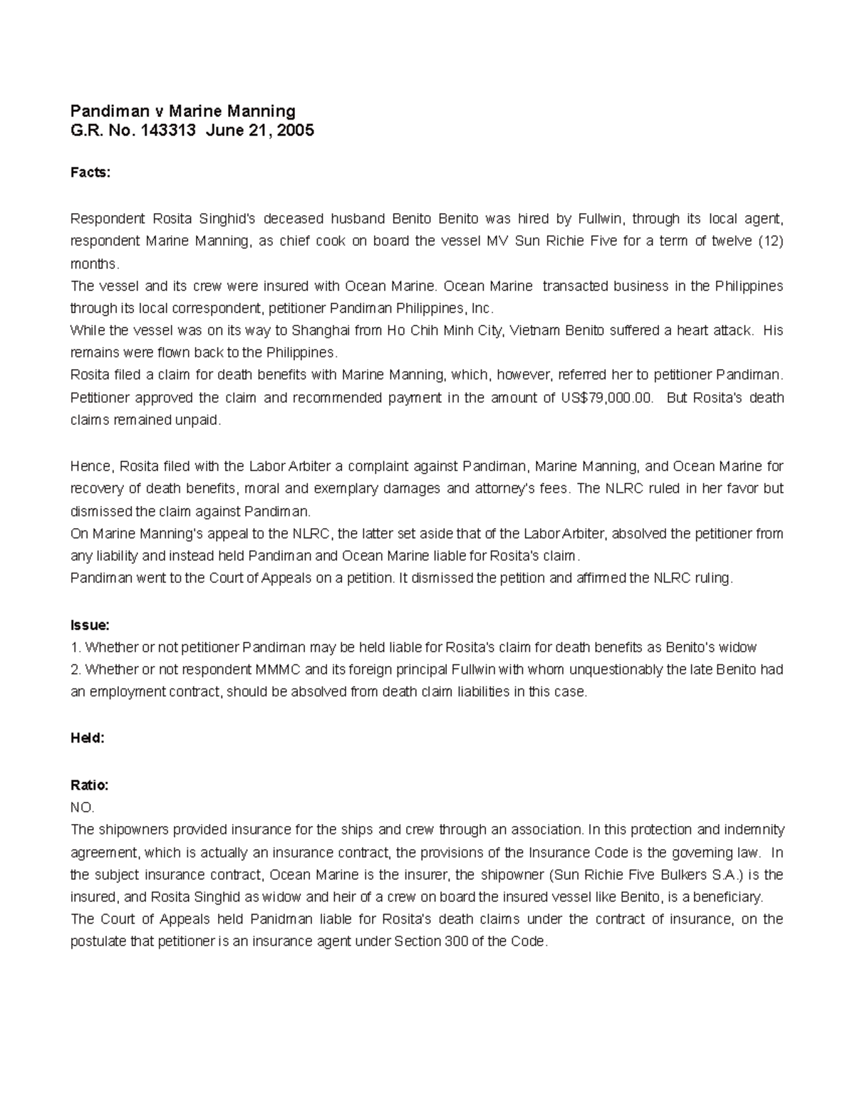 327269880 Pandiman v Marine Manning from full text - Pandiman v Marine ...