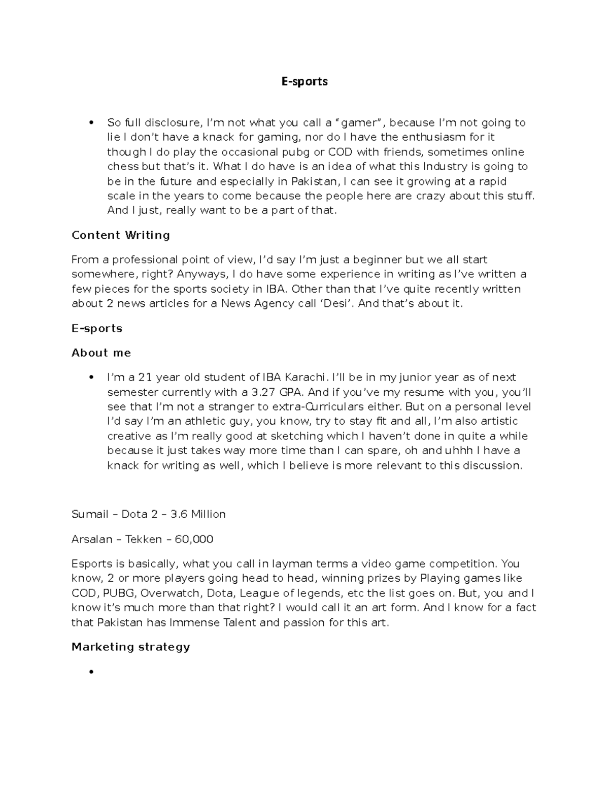 Esports theory - E-sports So full disclosure, I’m not what you call a ...