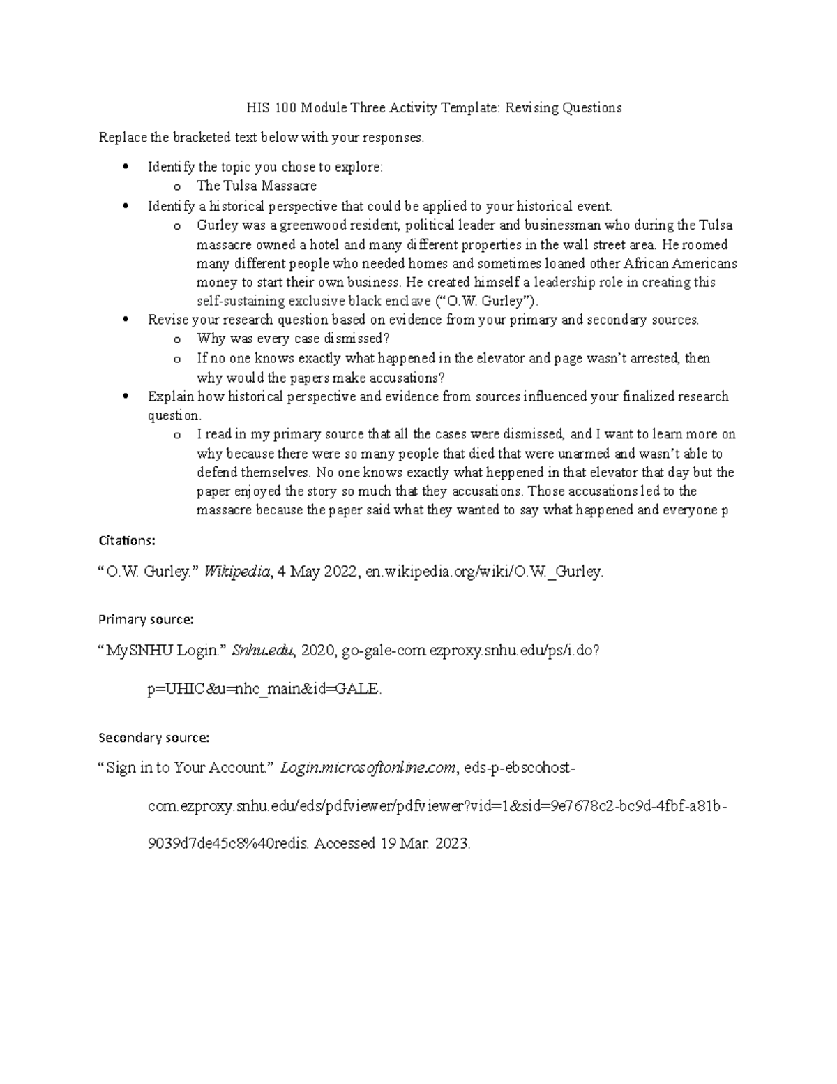 Module 3 activity 2 history - HIS100 - SNHU - Studocu