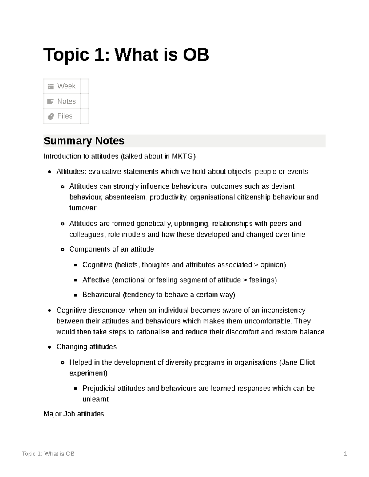 Topic 1 What is OB - Introduction to OB Dr Marissa Edwards - Topic 1: What is OB 1 Topic 1: What ...