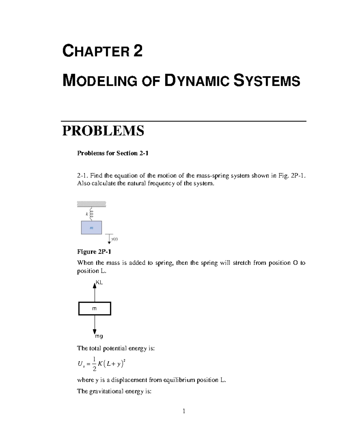 C02 v11 Solution v2 - CHAPTER 2 MODELING OF DYNAMIC SYSTEMS PROBLEMS Problems for Section 2 - 1 ...