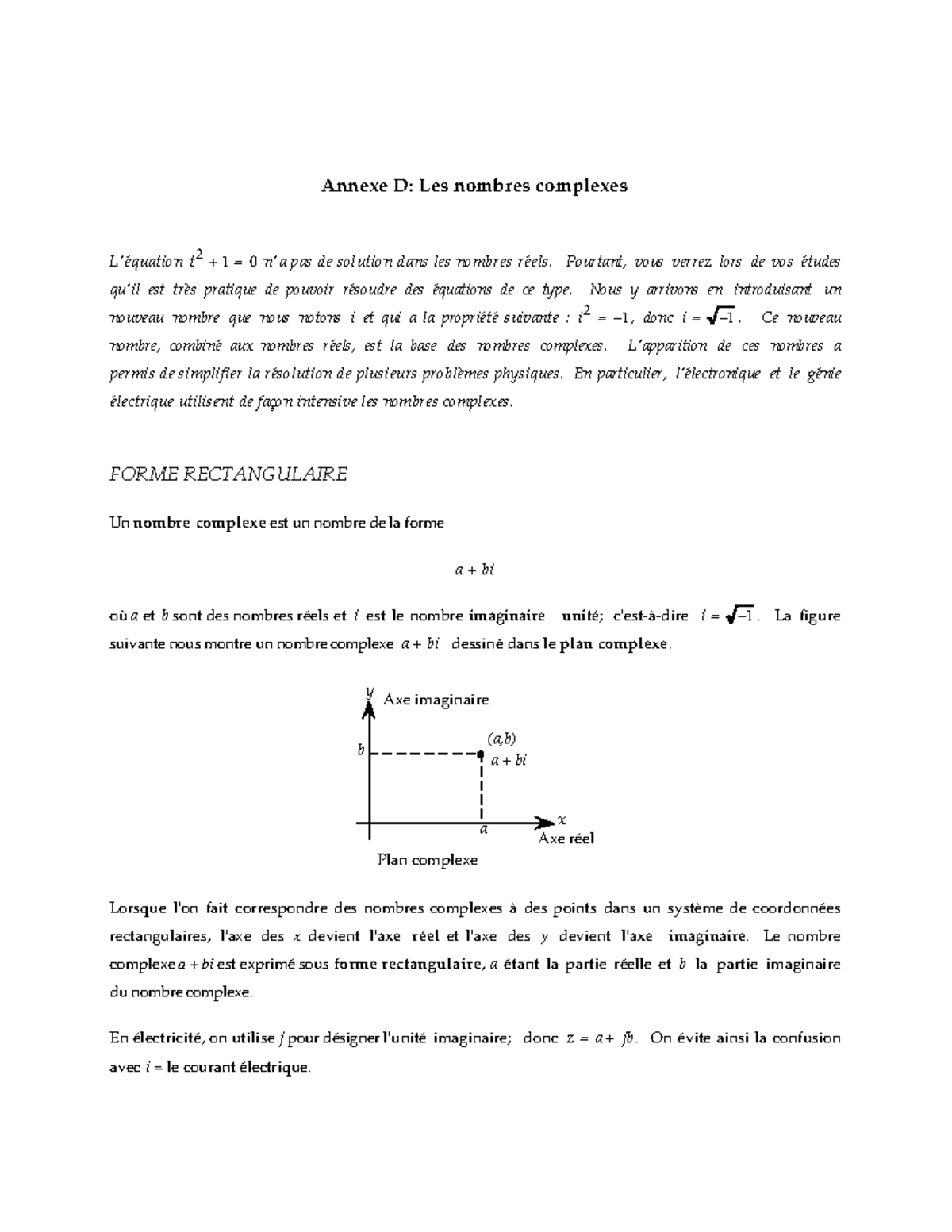 Complex - Table de transformées de Laplace - Annexe D: Les nombres ...