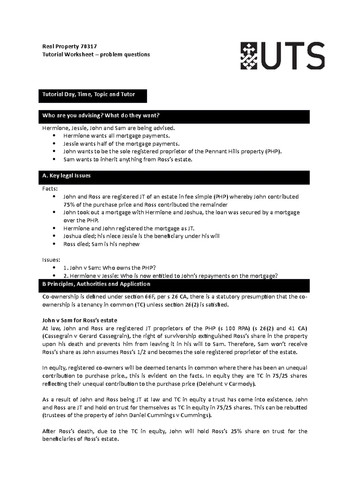 Tutorial Pre-Preparation Worksheet 2021 v 2 - Real Property 70317 ...