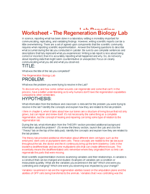 Lab Report – Cell Structure - BIO/290 v Lab Report – Cell Structure In science, reporting what ...