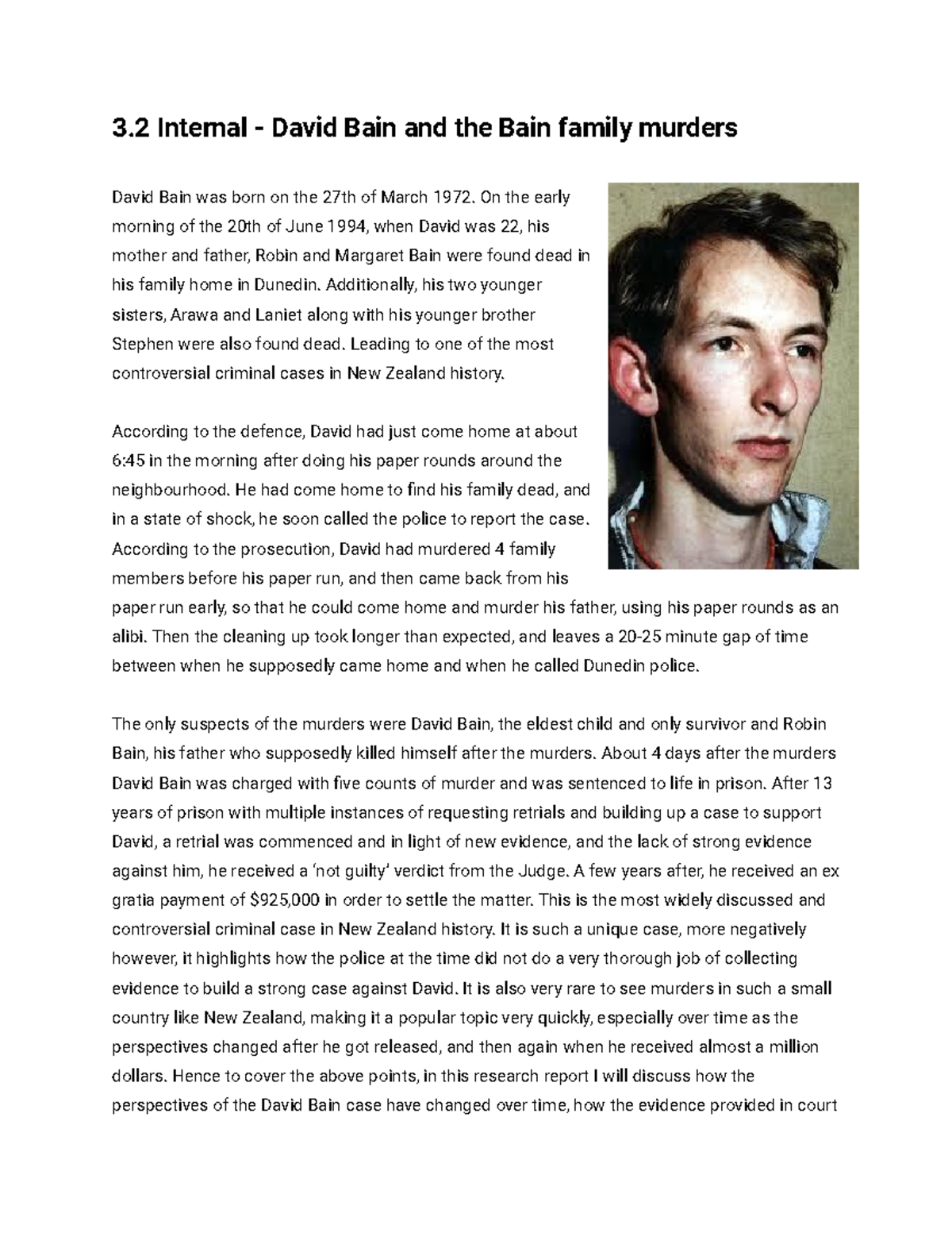 David Bain Murders - 3 Internal - David Bain and the Bain family ...