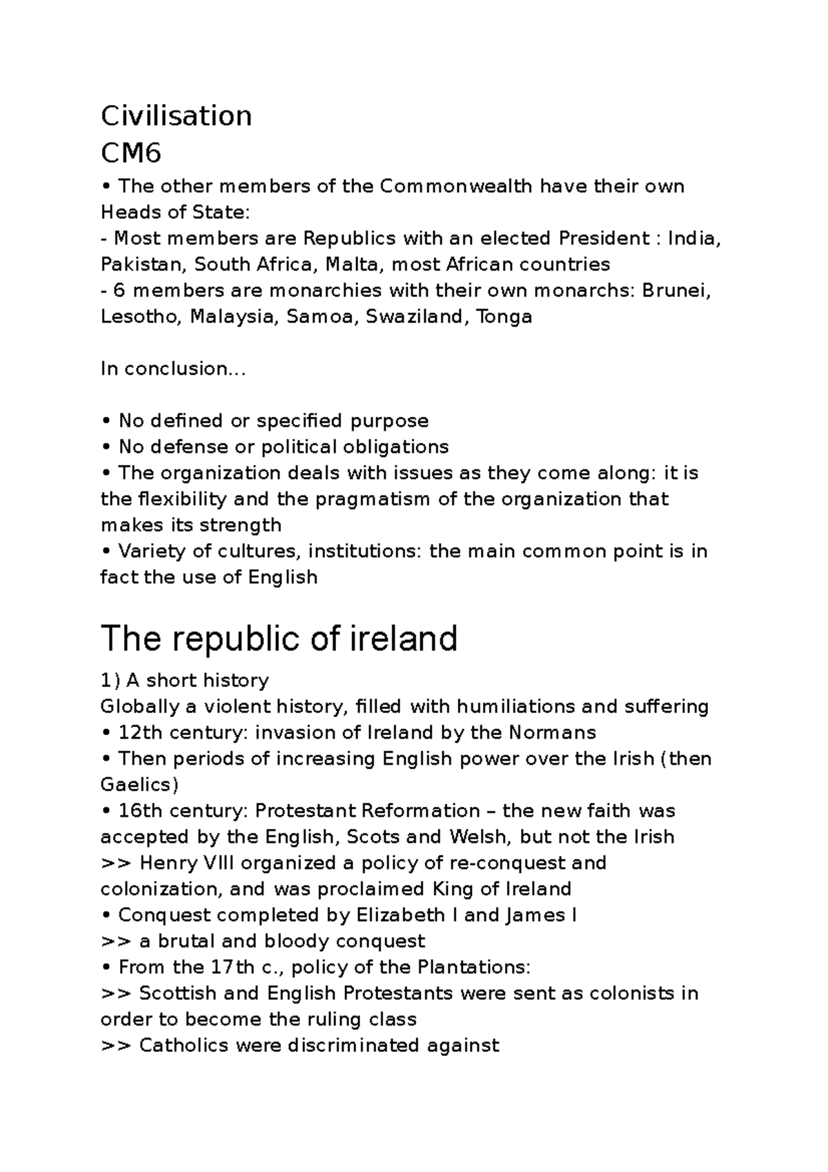 Civilisation CM6 - Civilisation UK S1 - URCA - Studocu