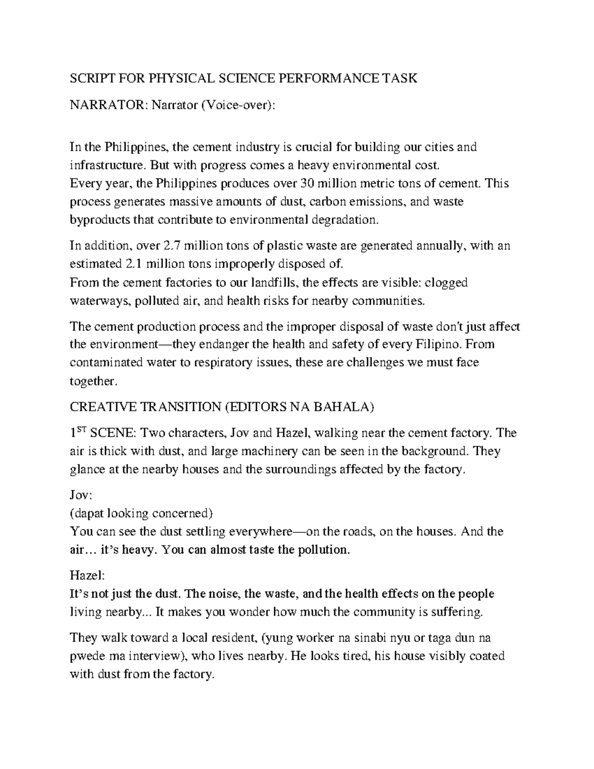 Document-62 - for research purposes - SCRIPT FOR PHYSICAL SCIENCE ...