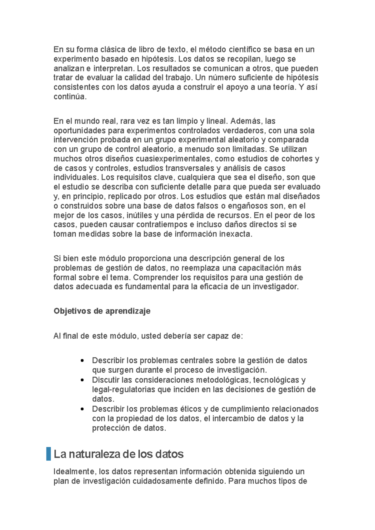 Lectura 5 - En su forma clásica de libro de texto, el método científico ...