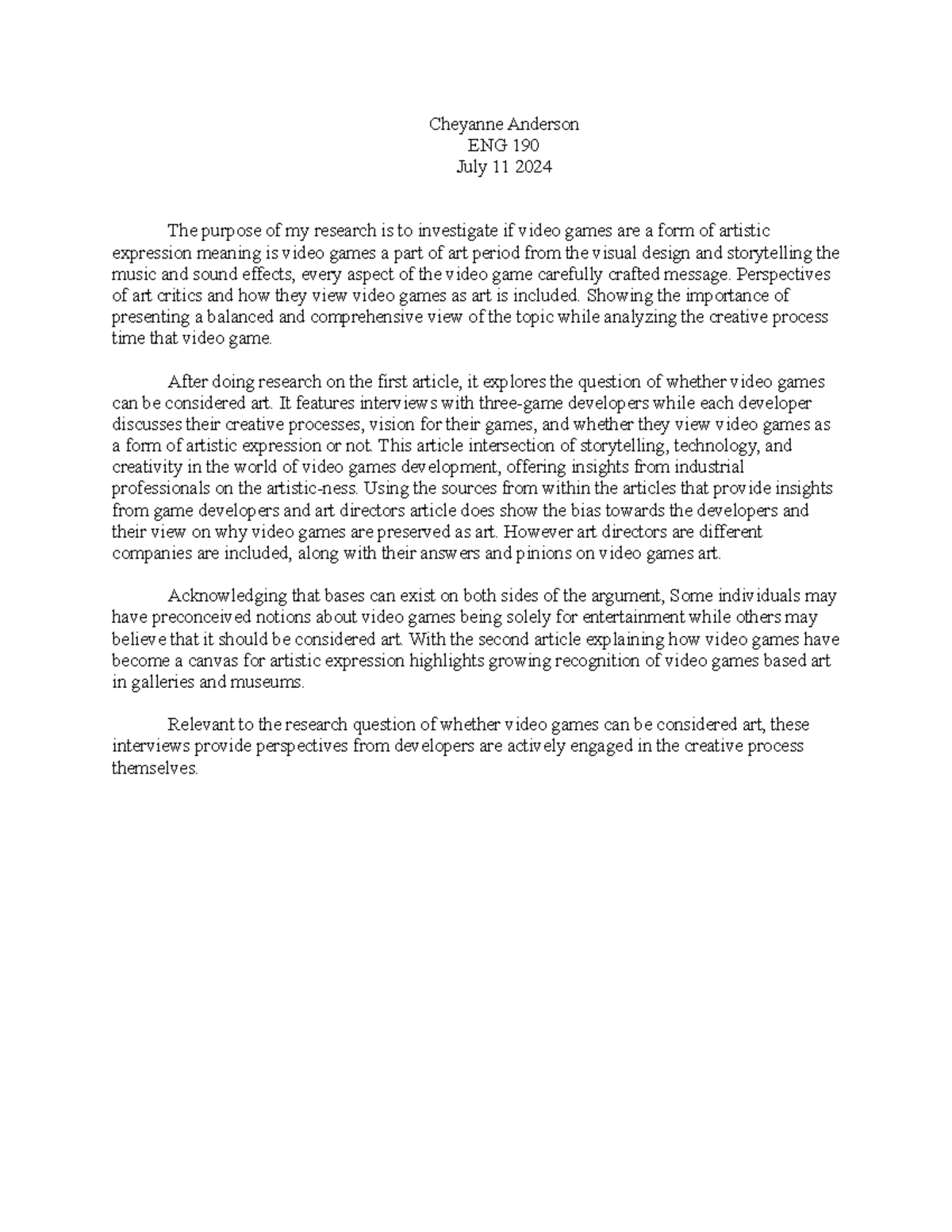 Eng 190 2 2 N A Cheyanne Anderson Eng 190 July 11 2024 The Purpose