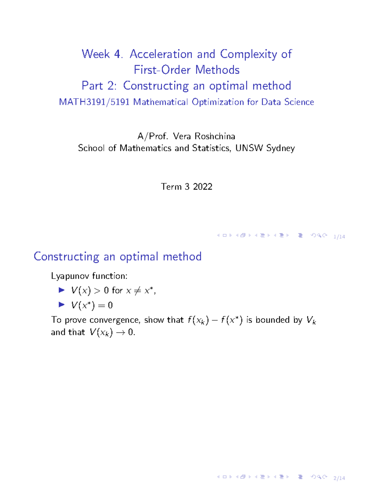 Week 4 Acceleration And Complexity Of First Order Methods Part 2