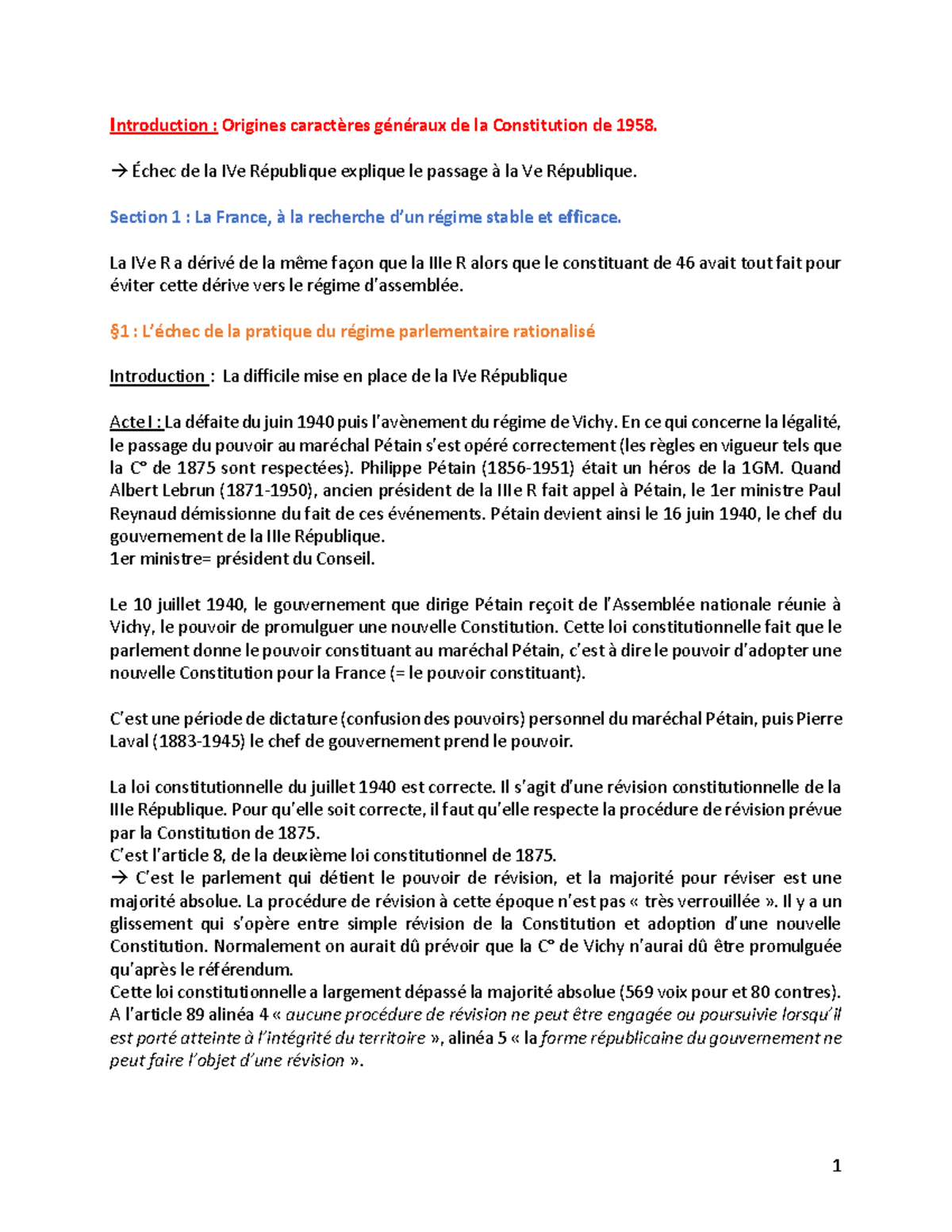 Droit Constitutionnel Semestre 2 - Warning: TT: undefined function: 32 Warning: TT: undefined ...