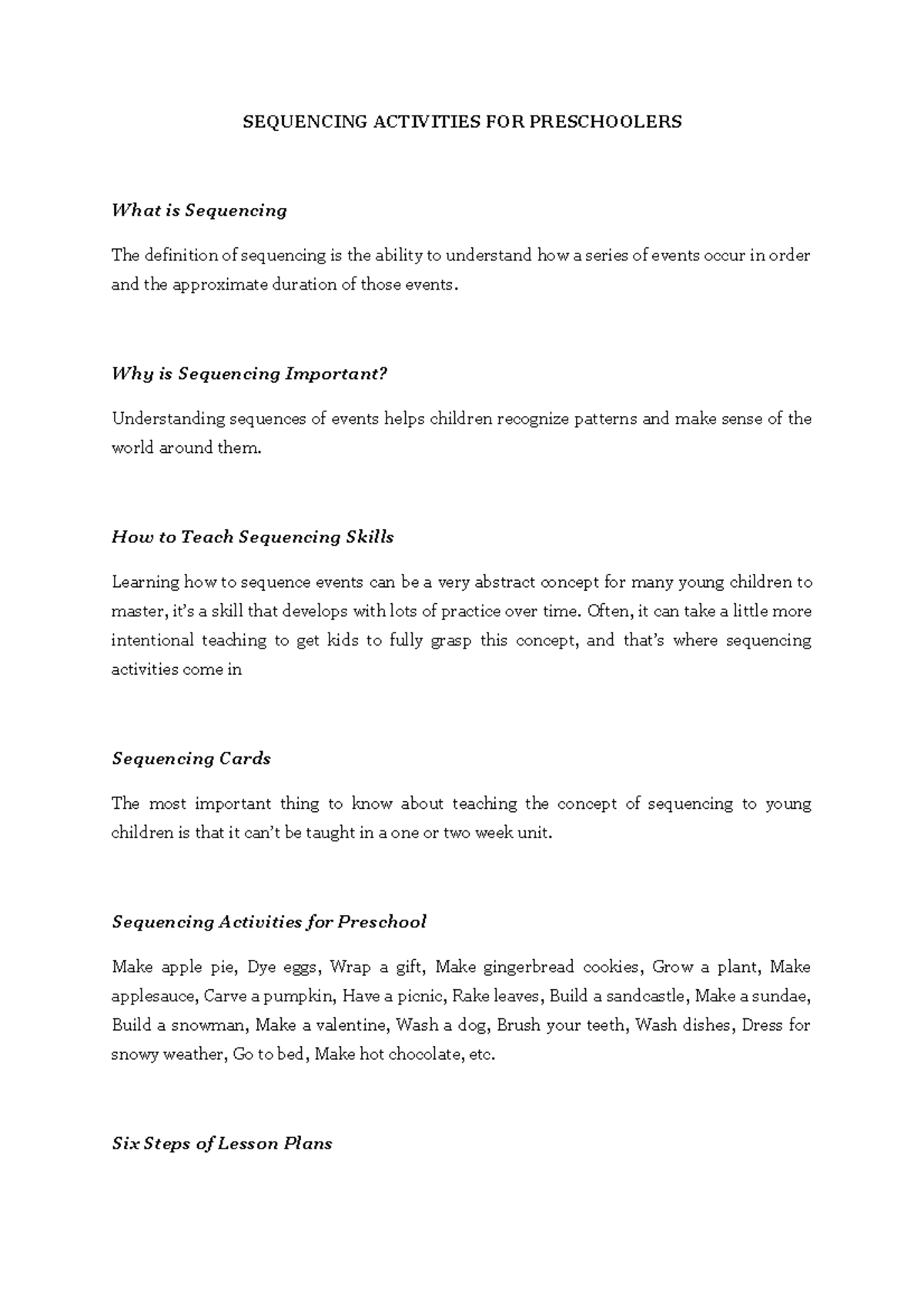 Sequencing Activities For Young Learners SEQUENCING ACTIVITIES FOR sequencing-activities-for-young-learners-sequencing-activities-for