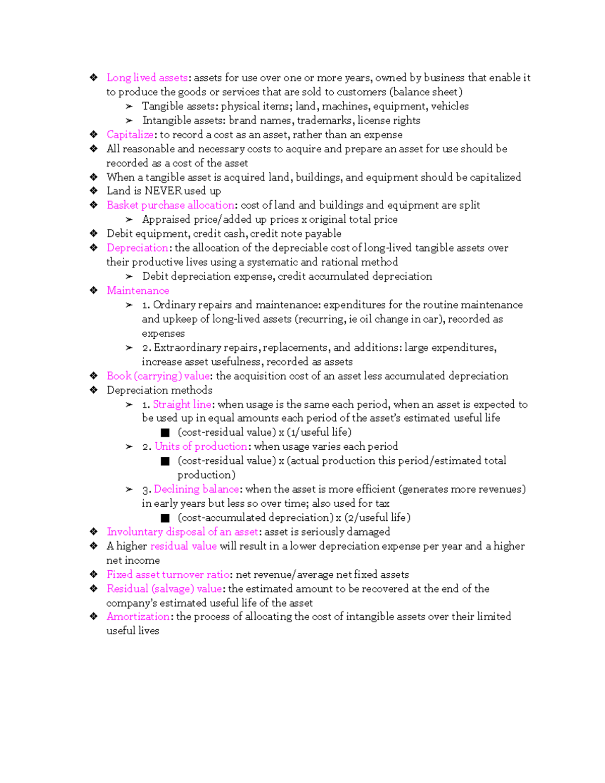 Chapter 9 Long Lived Tangible Intangible Assets - Long lived assets ...