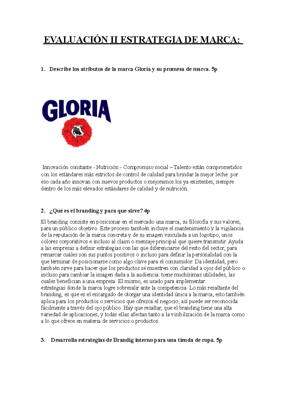 Estrategia DE Marca II - bdfg - EVALUACIÓN II ESTRATEGIA DE MARCA ...